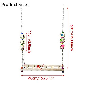 Vehomy Chicken Swing Chicken Perch Chicken Wood Ladder Stand Chicken Toy for Hens Handmade Chicken Coop Swing Toys for Chicks Rooster Hens