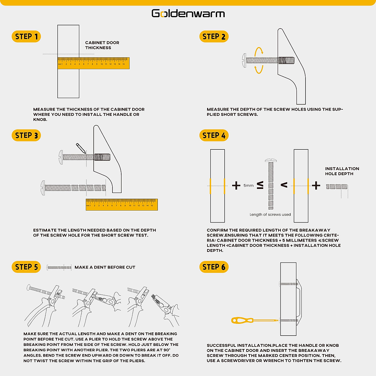 goldenwarm 20 Pack Black Cabinet Knobs for Dresser Drawers Kitchen Hardware Handles 1.1 inch Width Square Knob for Cabinets,Zinc Alloy