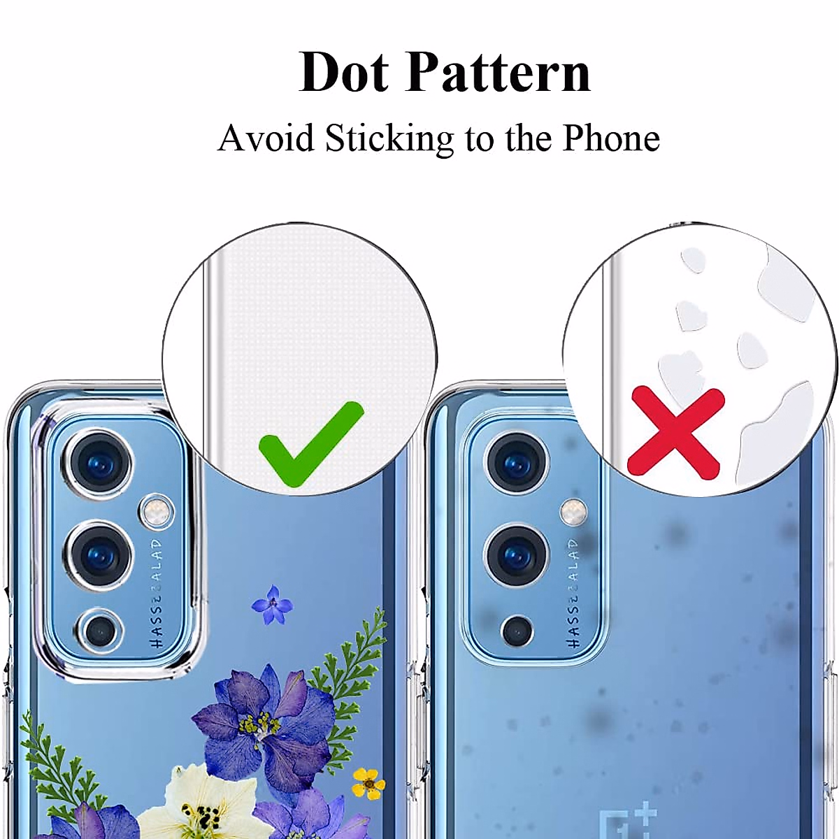 Unov Case Compatible with OnePlus 9 5G Clear with Design Soft TPU Shock Absorption Slim Embossed Pattern Protective Back Cover OnePlus 9 5G Case 6.5 inch (Very Peri Bouquet)