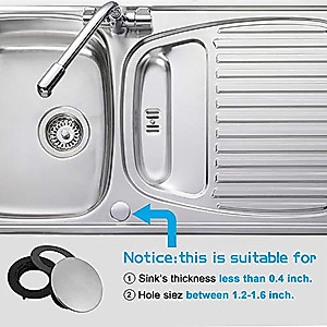 Kitchen Faucet Hole Cover Stainless Steel, Premium Sink Tap Hole Cover, Brushed Stainless Steel