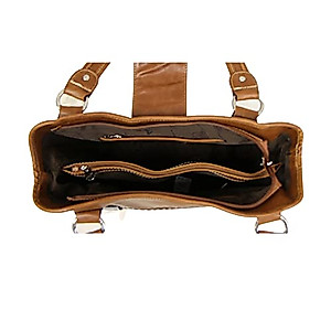 Montana West Tote Bag Tooled Collection Concealed Handgun Handbag Leather Gun Pocket Concealed Carry Purse CW-MWC-G1001-BR