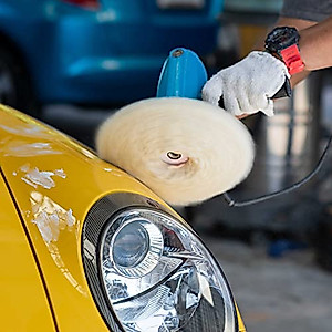 TCP Global -(Pack of 3) - 8" 100% Wool Hook & Loop Grip Buffing Pad for Compound Cutting & Polishing for Automotive, Marine and Epoxies