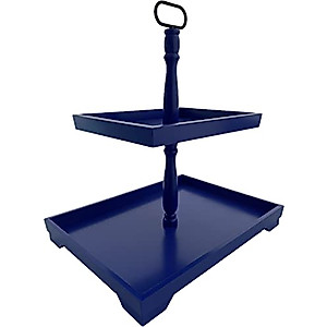 Nimbus Industries LLC Royal Blue Rectangular Two-Tiered Tray with Handle
