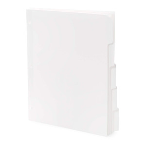 Blue Summit Supplies 3 Ring Binder Dividers with Reinforced Edge, 1/5 Cut Tabs, Letter Size, 3 Hole Punch Section Index Dividers for Binders, White, 100 Page Divider Pack