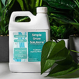 Liquid Surfactant, Non-Ionic - Accelerate Performance & Effectiveness of Foliar Fertilizer and Other Lawn & Garden Solutions - Better Wetting, Sticking & Absorption - 32 Ounce - Simple Grow Solutions
