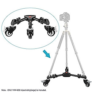 Neewer Photography Tripod Dolly, Heavy Duty with Larger 3-inch Rubber Wheels, Adjustable Leg Mounts and Carry Bag for Tripods, Light Stands for Photo Video Lighting, Load up to 50 pounds
