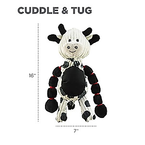Outward Hound Thunda Tugga Cow Plush & Squeaky Dog Tug Toy