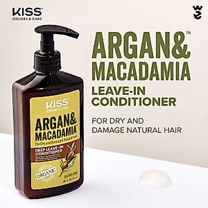 KISS Color & Care Argan & Macadamia For Dry and Damaged Natural Hair Co-Wash & Leave-In Conditioner Value Set