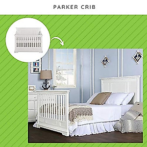 Full-Size Conversion Kit Bed Rails for Evolur Cribs | Multiple Finishes Available (White)