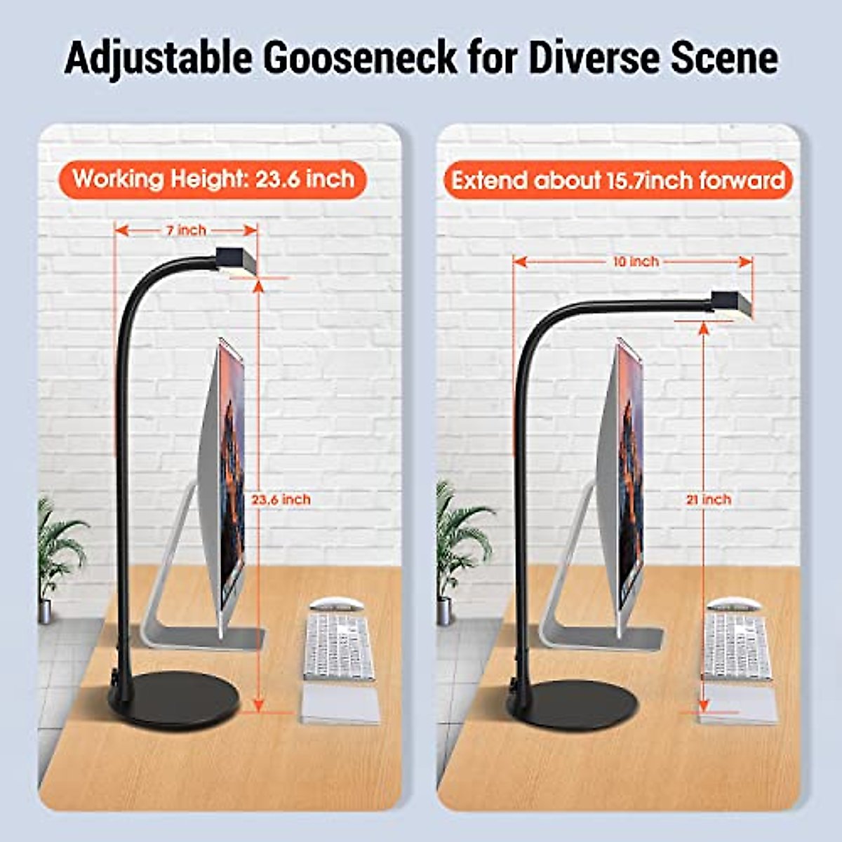 CELYST LED Desk Lamp, 10W Architect Desk Light with Flexible Gooseneck for Home Office, 3 Color Modes & 30 Brightness Levels Reading Lamp, Bright Tall Task Light for Piano, Computer, Table, Black