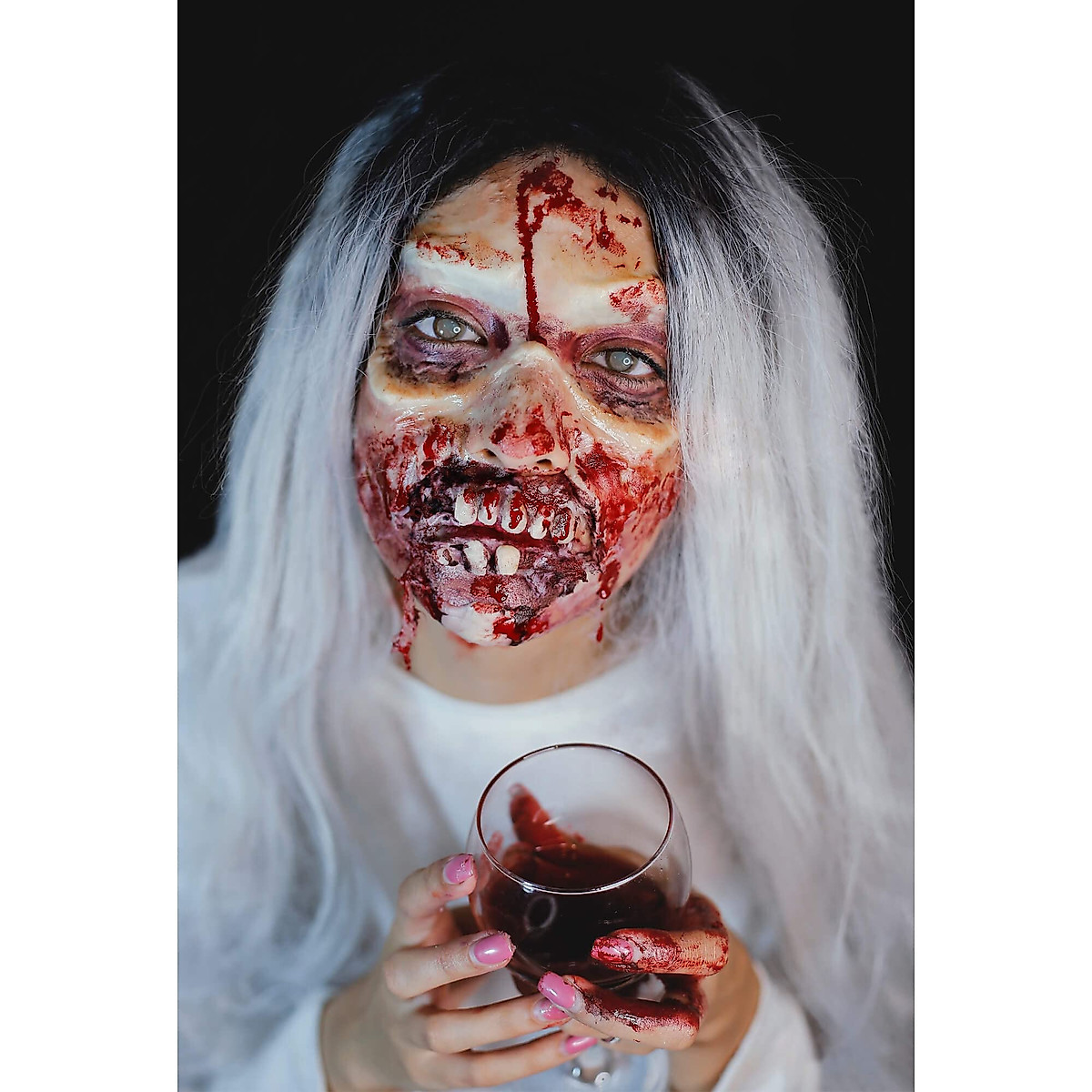 DELISOUL Professional Special Effects SFX Makeup Kit,12 Colors Face Body Paint Palette,Wound Modeling Scar Wax,Coagulated Fake Blood,10 Purple Brushes,Spatula Tool,Stipple Sponge for Halloween Costume