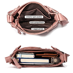 Yohora Women’s Leather Shoulder Bag Retro Hobo Crossbody Purse Large Capacity Casual Tote Satchel for Work