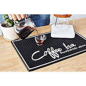 Elevate Your Coffee Game with the Ultimate Coffee Bar Mat for Countertop - Spill-Proof, Large 18 x 12" - Protect Your Countertop with our Durable Rubber Coffee Mat  - Perfect Coffee Station Accessory