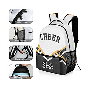 XIUCOO Cheerleaders Yellow Black Backpack Personalized Name Waterproof Travel Bag for Boys Girls Gift