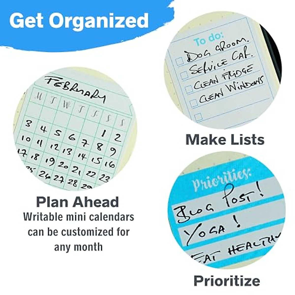 Ultimate Productivity Stickers Set - Large Value Pack of 20 Planner Sticker Sheets - Calendars, to Do Lists, Habit Trackers, Goals - Accessories & Supplies for Dot Grid Journals by Sunny Streak