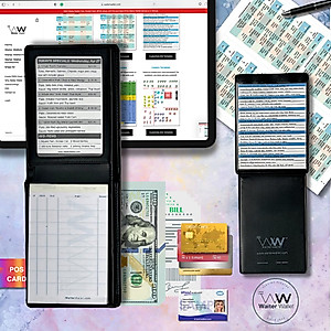 Waiter Wallet Deluxe (Black) Server Book Organizer with Clear Pocket Insert for Waiters and Waitresses | Includes Restaurant Guest Order Pad | Medium Size fits Apron Pockets | 4.75" x 6.75"