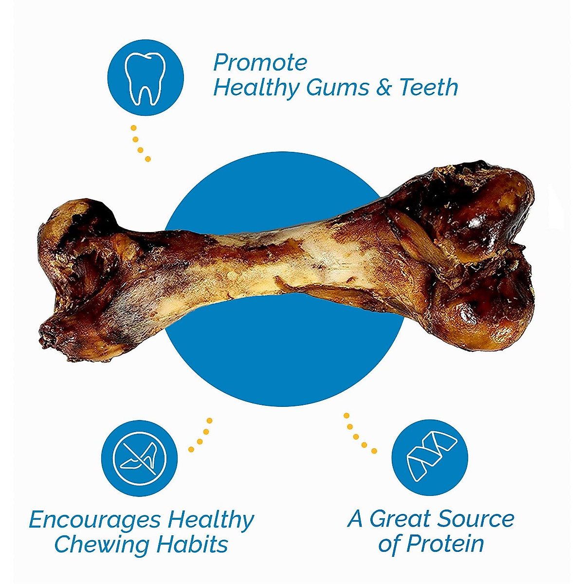 123 Treats - Meaty Dog Bone Treat - Large 100% Natural Pork Chews for Dogs Dog Bones for Aggressive Chewers (Pork, 2 Count)