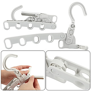 PUXING 2pcs Foldable Drying Rack Foldable Laundry Drying Rack Portable Travel Hanger with 5 Holes Travel Portable Clothes Hanger Saving Space Multi-Functional Collapsible Laundry Rack(Color:Grey)