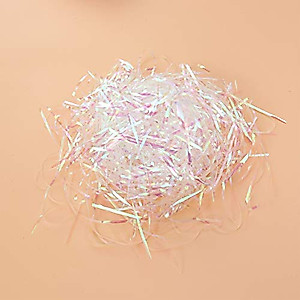 Milisten 20 Grams Iridescent Paper Shred Filler Sparkly Shredded Crinkle Paper for Gift Wrapping and Basket Filling 3MM