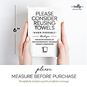 4x6 Inch Please Reuse Towels, Designer Sign ~ Ready to Stick, Lean or Frame