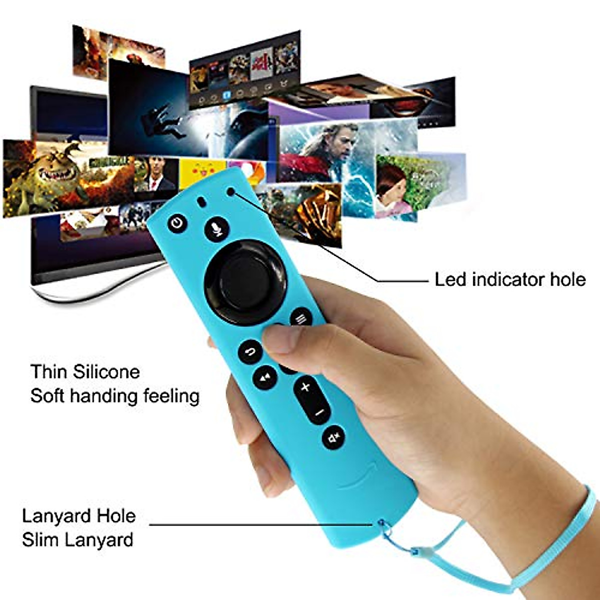 Pinowu Remote Case for Fire TV Stick 4K Compatible with All-New 2nd Gen Alexa Voice Remote Control Cover (2 Pack: Turquoise and Purple)