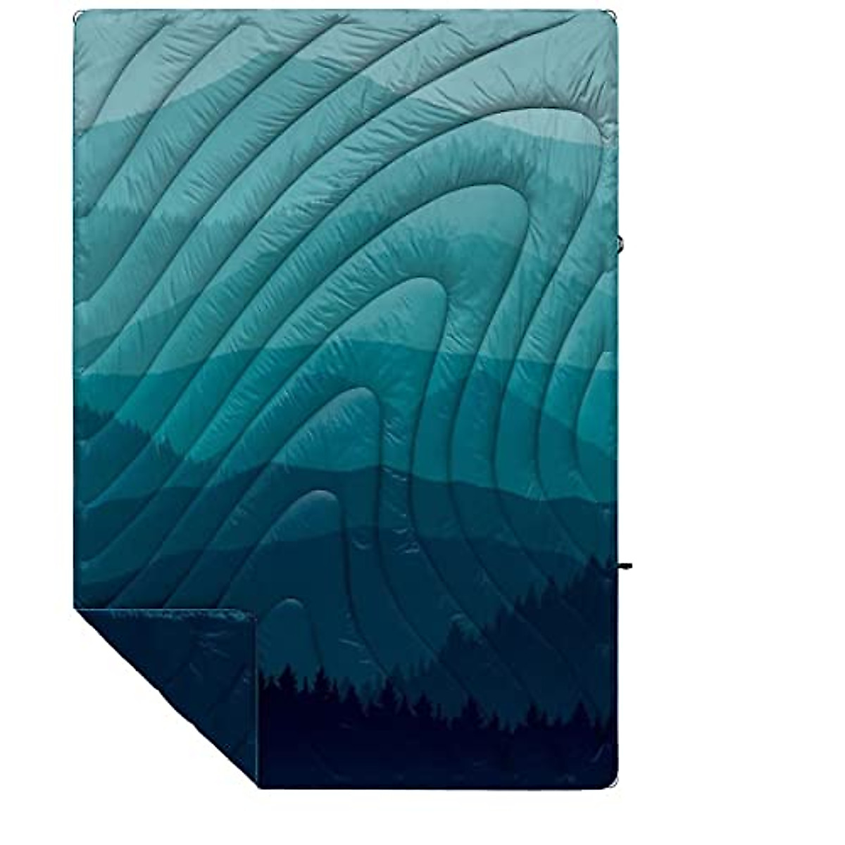 Rumpl The Original Puffy | Printed Outdoor Camping Blanket for Traveling, Picnics, Beach Trips, Concerts | 52" x 75" | Blue Ridge Fade, 1-Person