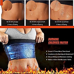REMEBSWEAT Waist Trimmer for Women, Waist Trainer Sauna Belt, Neoprene-free Waist Cincher, Sauna Slimming Belt Blue