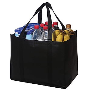 DIOMMELL 16 Pack Reusable Grocery Bags Large Foldable Heavy Duty Shopping Tote Produce Bag with Reinforced Handles for Groceries Clothes Vegetables Fruit, Black Gery Beige