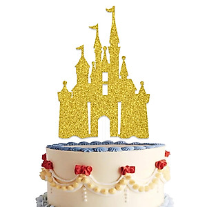Castle Cake Topper Princess Cake Topper Castle Theme Birthday Party Decoration Princess Party Supplies Princess Happy Birthday Cake Decoration for Girls Princess Baby Shower Supplies