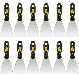 ZEONHAK 12 PCS 3 Inches Putty Knife, Heavy Duty Putty Knife Scraper, Spackle Knife for Drywall Finishing, Plaster Scraping, Patching and Painting, Decals, and Wallpaper