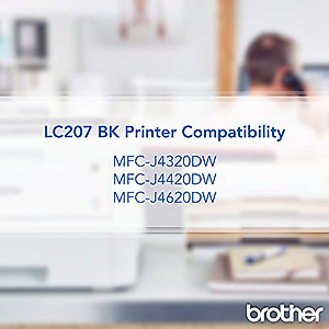 Brother Printer LC207BK Super High Yield Ink Cartridge, Black