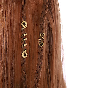 FRDTLUTHW Gold Snake Hair Jewelry for Braids, Halloween Hair Decoration, Dreadlock Accessories for Women(pack of 6)