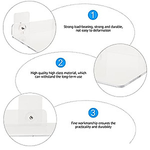 DOITOOL 2Pcs Clear Acrylic Floating Shelf Wall Mount Wall Ledge Shelf Invisible Hanging Storage Shelves Display Organizer Rack for Bookshelf Toys Figure Bathroom Kitchen