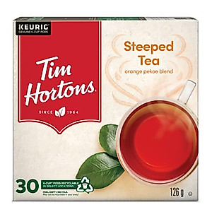Tim Hortons Steeped Orange Pekoe Tea, Black Tea, Single Serve Keurig K-Cup Pods, 30 Count
