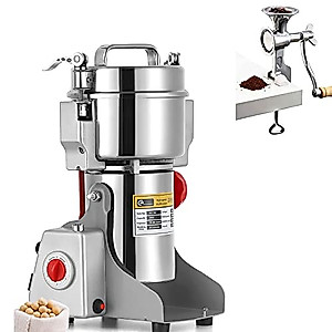CGOLDENWALL 700g Electric Grain Grinder with Hand Crank Grinder