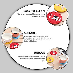 SOLUSTRE 3pcs Heating Coaster Coffee Coasters Heated Mug for Coffee Coffee Warmers Silicone Heating Coaster Mug Warmer Coaster Heater Coaster Mat Office Cup Warmer USB Heating Coaster Gift