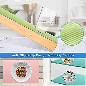 Skycase Refrigerator Mats, 6pcs Washable Silicone Refrigerator Pads Liners for Kitchen, Refrigerator, Cabinet, Table Mat, Drawer (2 Red+2 Green+ 2 Blue, 29x45cm)