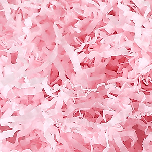 Cgzwxjin Light Pink Crinkle Cut Paper Shred Filler (1/2 LB)，Crinkle Paper for Gift Box, Shredded Paper Filler, Gift Basket Filler,Gift Wrapping