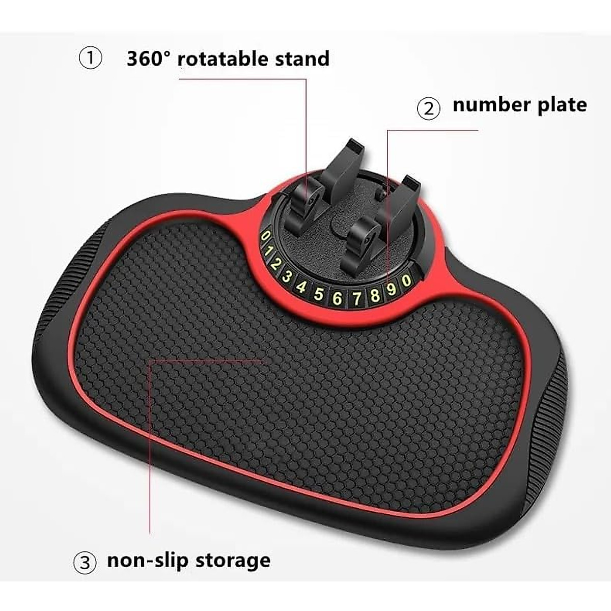 Worzwin Multifunction Car Anti-Slip Mat Auto Phone Holder, Universal Multifunction Car Dashboard Mat, Car Phone Mount Silicone Car Pad Mat