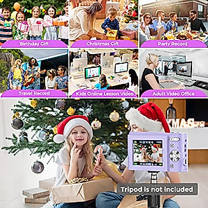Digital Camera, RUAHETIL FHD 1080P 36MP 2.4 Inch LCD Vlogging Camera for Kids, 16X Zoom 2 Charging Modes Kids Compact Camera Point and Shoot Camera for Kids Teens Students Beginners