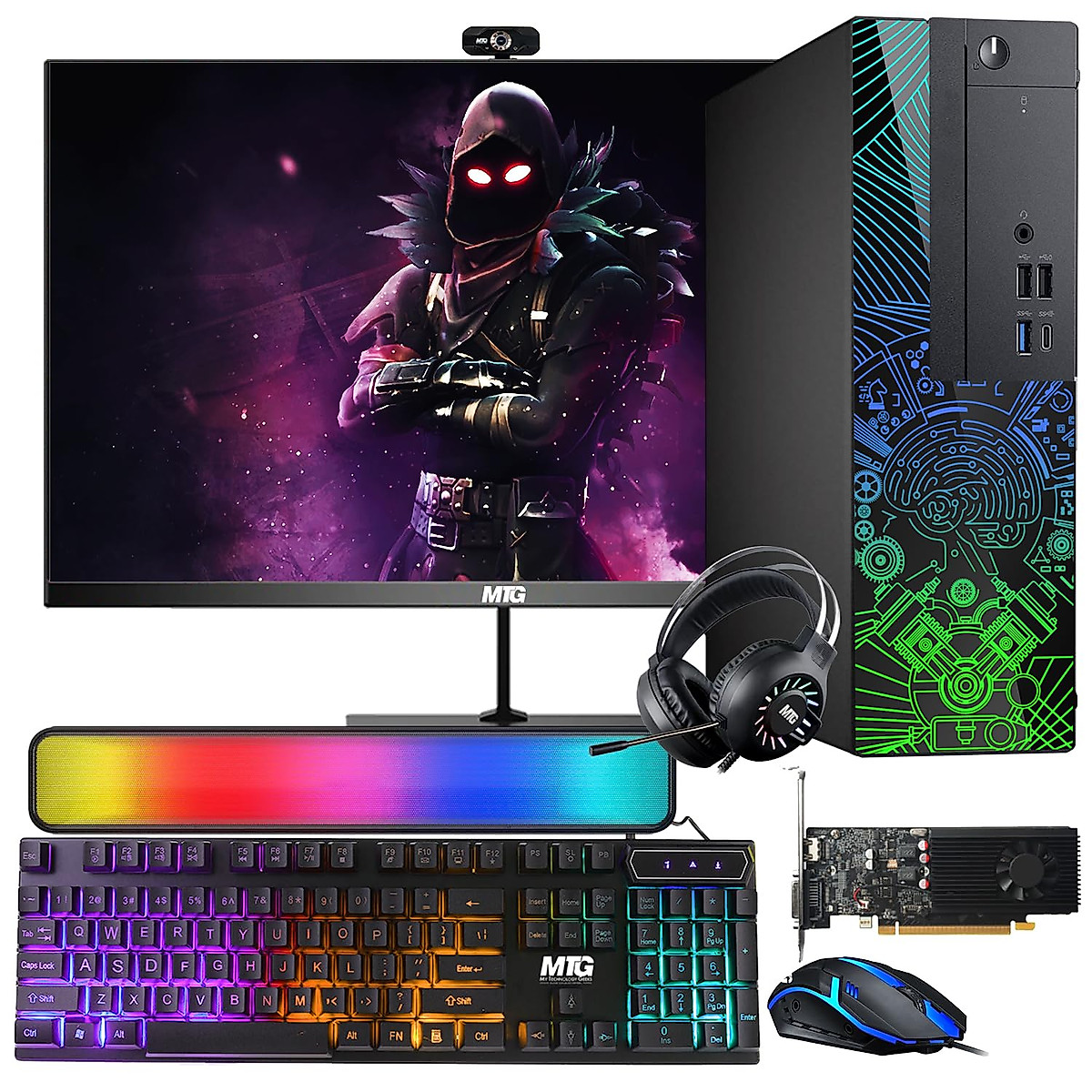 Lumos 8 Gaming Desktop PC, Intel Core i5 8th Gen, 16GB RAM, 2TB HDD, GT 1030 2GB DDR5 Graphics Card, 22 Inch 75hz Monitor, PCI-E Bluetooth | Wi-Fi, RGB Kit, Win 11 Home (Renewed)