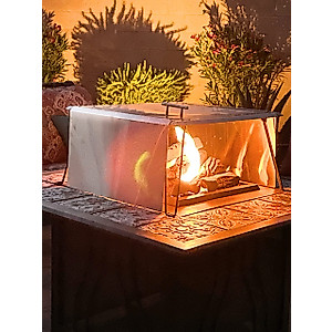 Heat Warden Premium Heat Deflector System with 3 Stainless Steel Sides Turns Your FIRE Pit INTO a Warm and Cozy Outdoor Fireplace!
