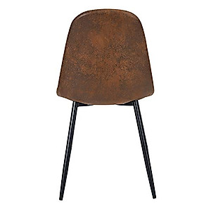 Homy Casa Inc Charlton Suede Brown A Chair, 16.9 in x 18.1 in x 33.9
