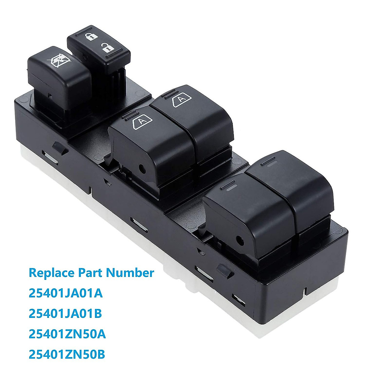 Front Driver Side Power Window Switch Compatible for 2007-2012 Nissan Altima Replace# 25401ZN50B, 25401ZN50C