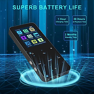 144GB MP3 Player - with Bluetooth 5.2-18 Soothing Sounds HiFi Sound Shuffle Single Loop FM Radio Built-in HD Speaker Voice Recorder Mini Design Ideal for Sport-1