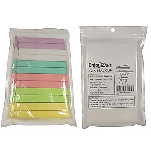DZHJKIO Food Clips Bag Sealing Clips, 4.4 Inches Multi-colors Bag Fresh-Keeping Clamp Sealer For Kitchen 12pcs