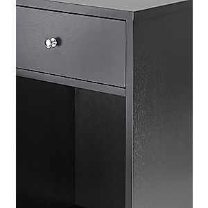 Winsome Squamish 23.82-inch x 15 3/4-inch x 12 1/2-inch Composite Wood Accent Table With 1 Drawer, Black (20914)
