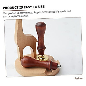 EXCEART 3Pcs Wooden Handle Wooden Stamps Brass Fittings Wedding invites Wooden Wax Stamp Handle Wax Stamp Replacement Handle Making Stamp Handle Stamp Handle Replacement Wooden Seal Handle