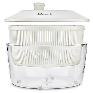 Ozeri Italian Made Fresca Salad Spinner and Serving Bowl, BPA-Free,White