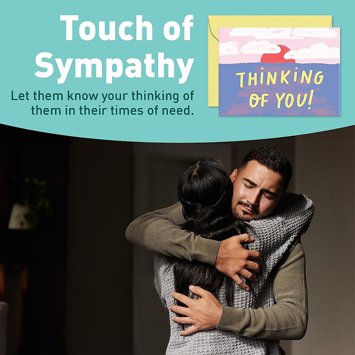 S&O Fun Thinking of You Cards with Envelopes - Colorful Thinking of You Card Pack of 24 Box - Blank Inside Encouragement Cards with Envelopes - Bulk Boxed Greeting Cards Assorted Designs